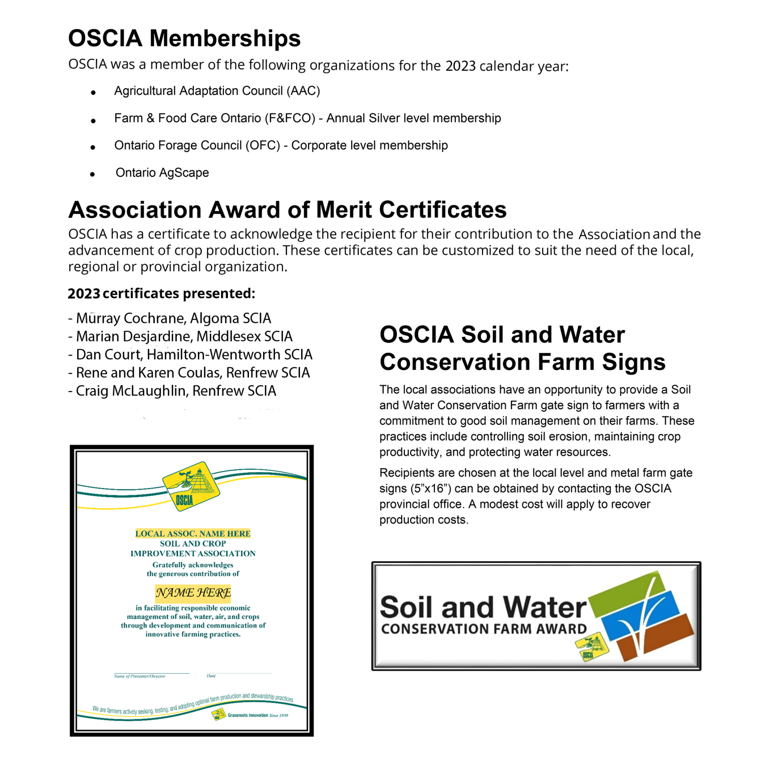 2023 Association Contributions & Memberships – Annual Report 2024